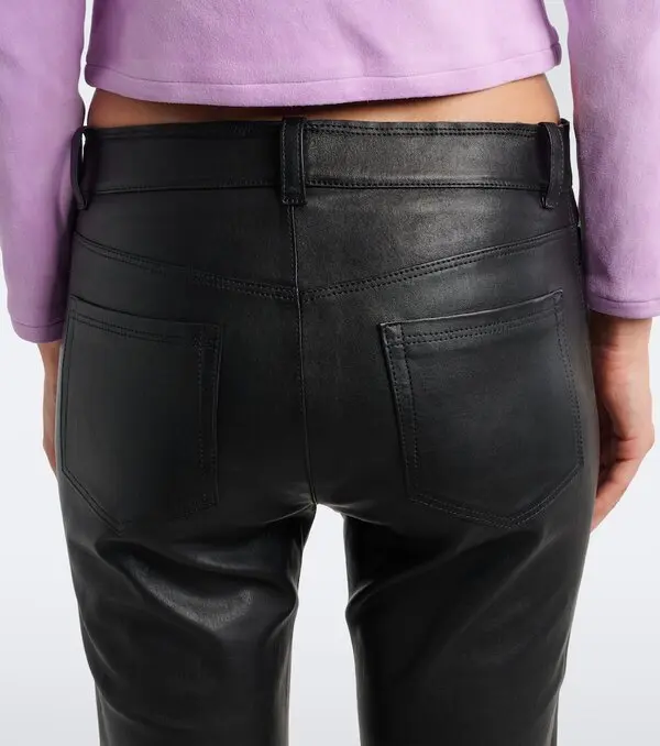 Stouls Dean Flared Leather Pants - Black