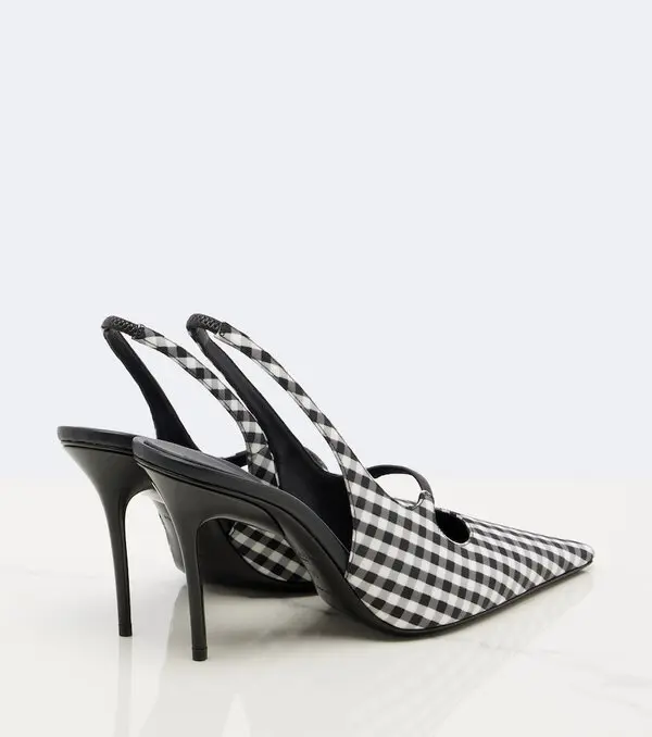 Alaïa Gingham Slingback Pumps