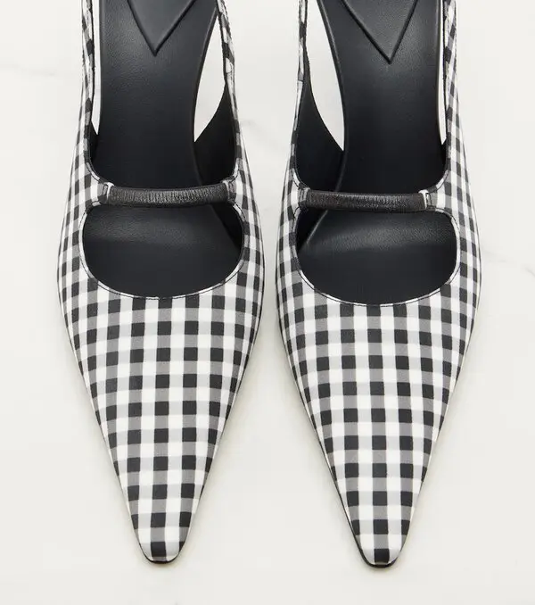 Alaïa Gingham Slingback Pumps