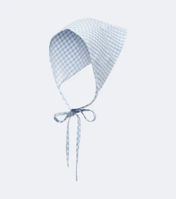 Posse Lila Checked Cotton Head Scarf - Blue