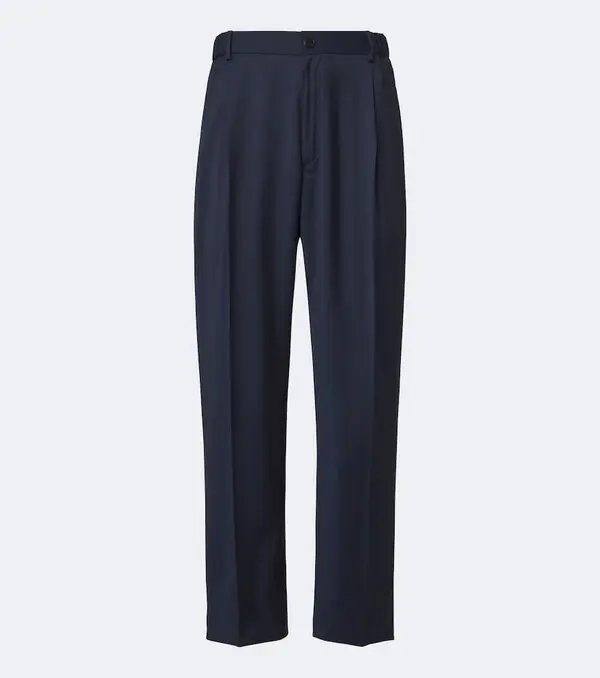 Brioni Bellagio Wool Straight Leg Trousers - Blue
