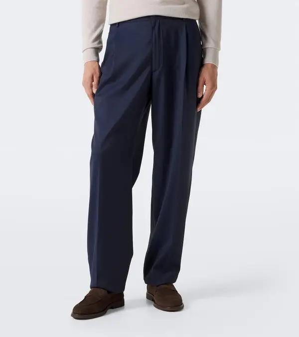 Brioni Bellagio Wool Straight Leg Trousers