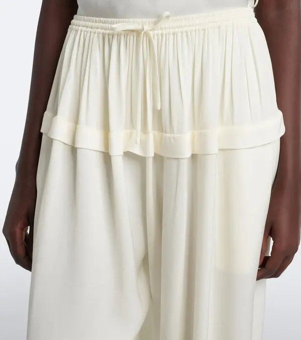 Alaïa Wide-leg Crêpe Pants - White