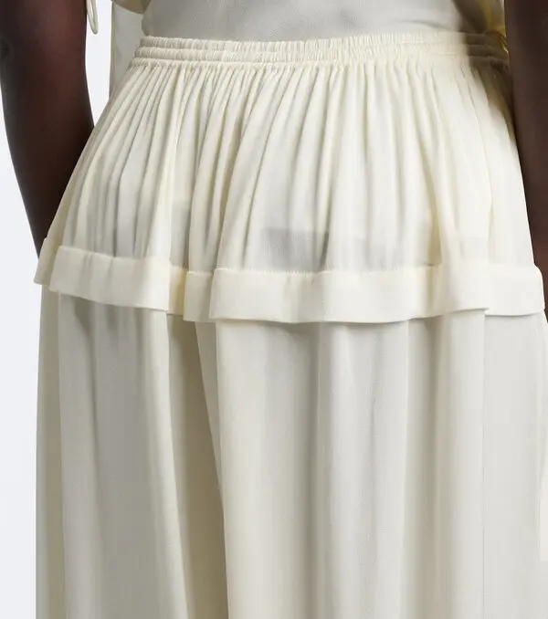 Alaïa Wide-leg Crêpe Pants - White