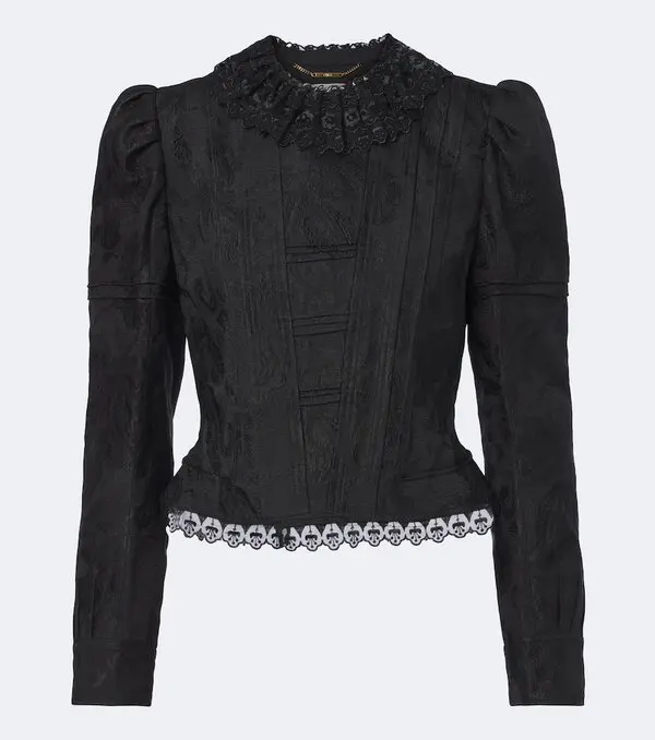 Chloé Lace And Jacquard Jacket - Black