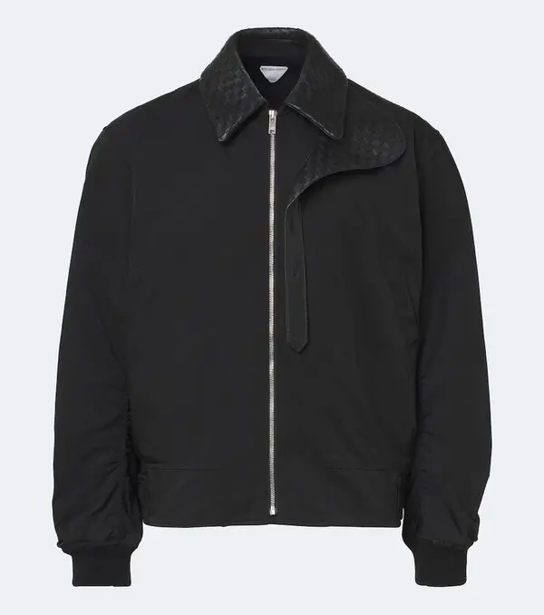 Bottega Veneta Intrecciato Twill Blouson Jacket - Black