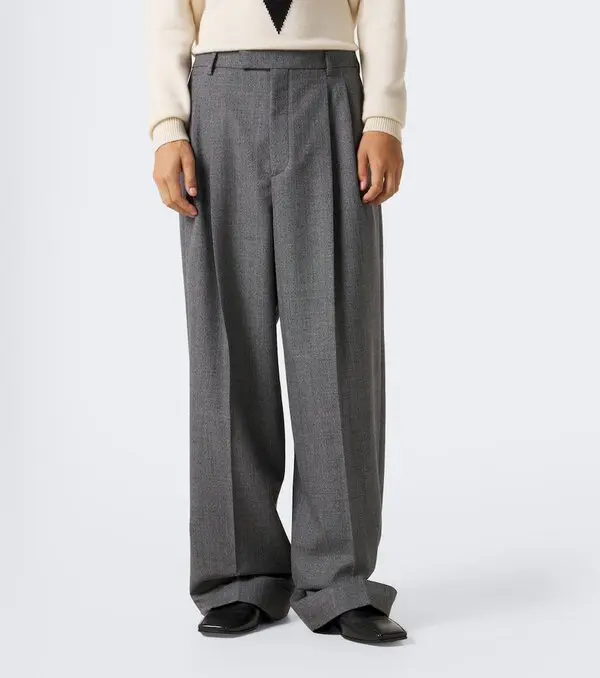Valentino Garavani Herringbone Wide-leg Pants
