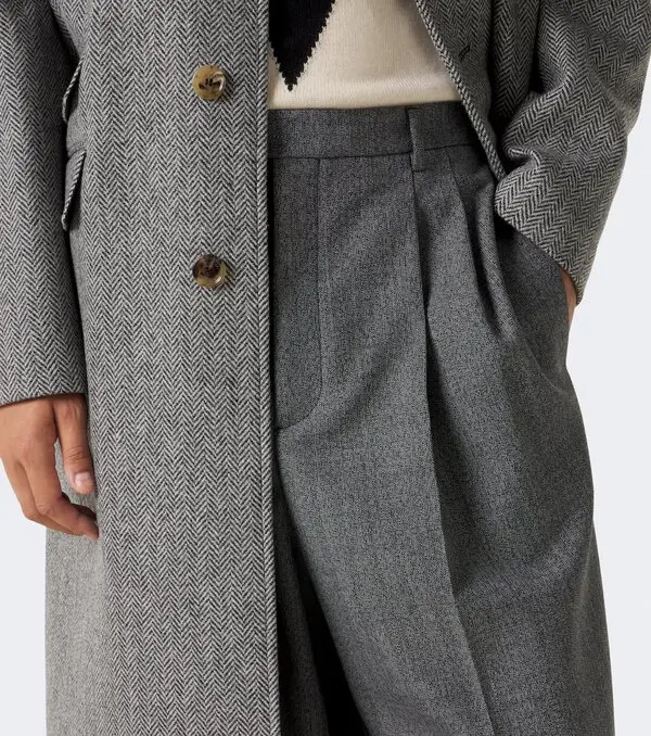 Valentino Garavani Herringbone Wide-leg Pants