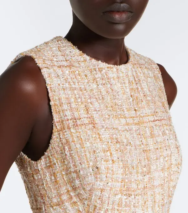 Safiyaa Maisie Embellished Tweed Midi Dress