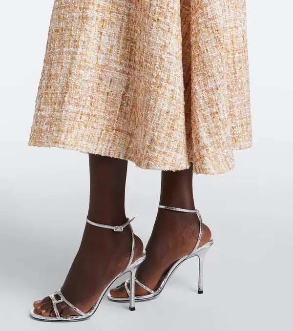 Safiyaa Maisie Embellished Tweed Midi Dress