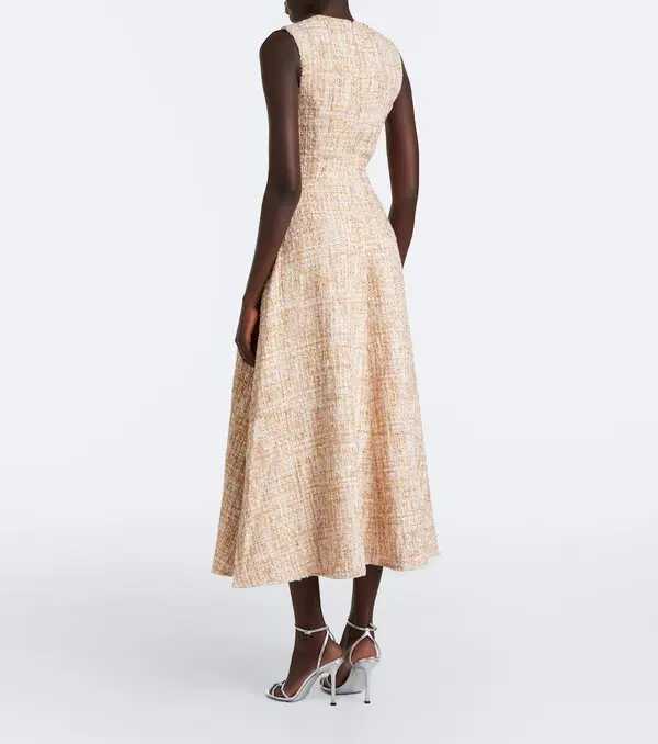 Safiyaa Maisie Embellished Tweed Midi Dress