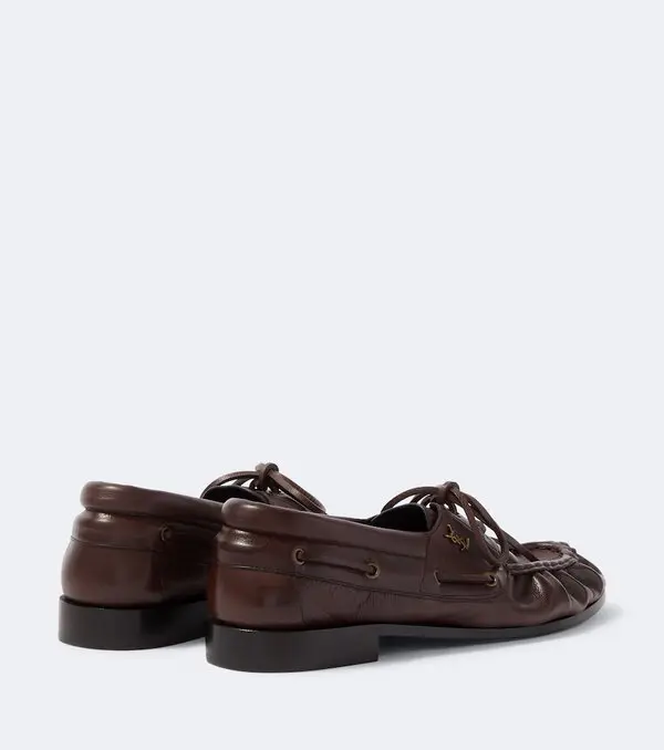 Saint Laurent Le Loafer Bateau Leather Boat Shoes - Brown