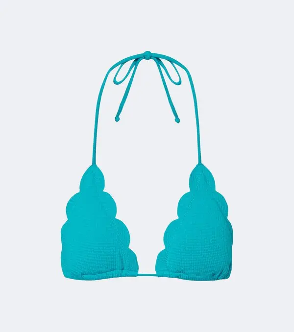 Marysia Broadway Scalloped Bikini Top - Blue
