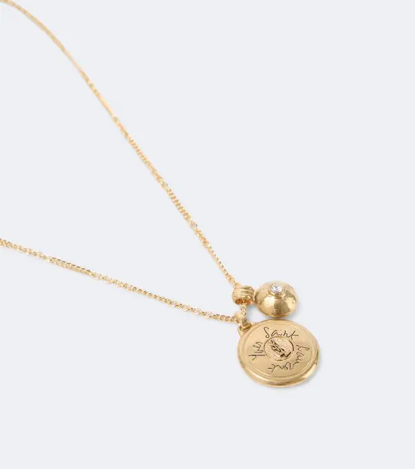 Saint Laurent Cassandre Embellished Chain Necklace