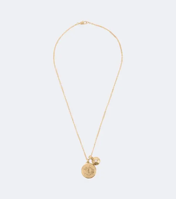 Saint Laurent Cassandre Embellished Chain Necklace - Gold