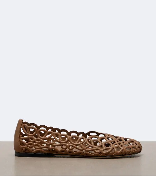 Loewe Petal Anagram Leather Ballet Flats