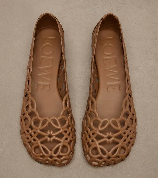 Loewe Petal Anagram Leather Ballet Flats