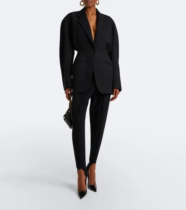 MUGLER Virgin Wool Grain De Poudre Blazer