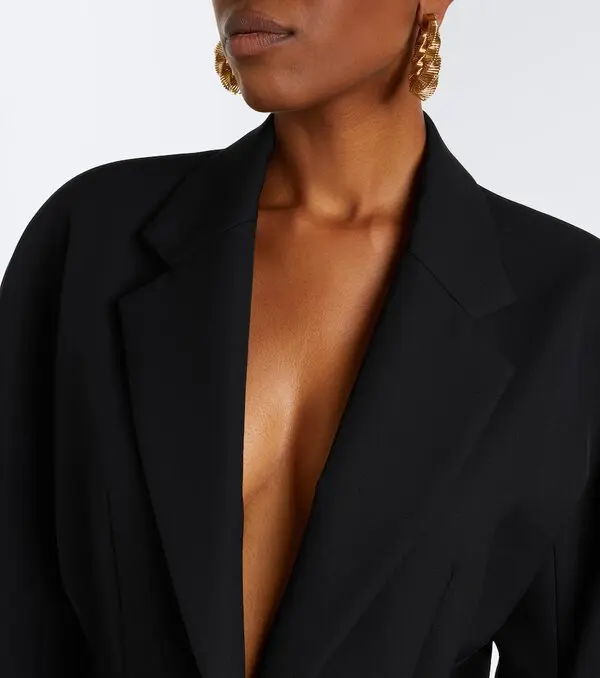 MUGLER Virgin Wool Grain De Poudre Blazer