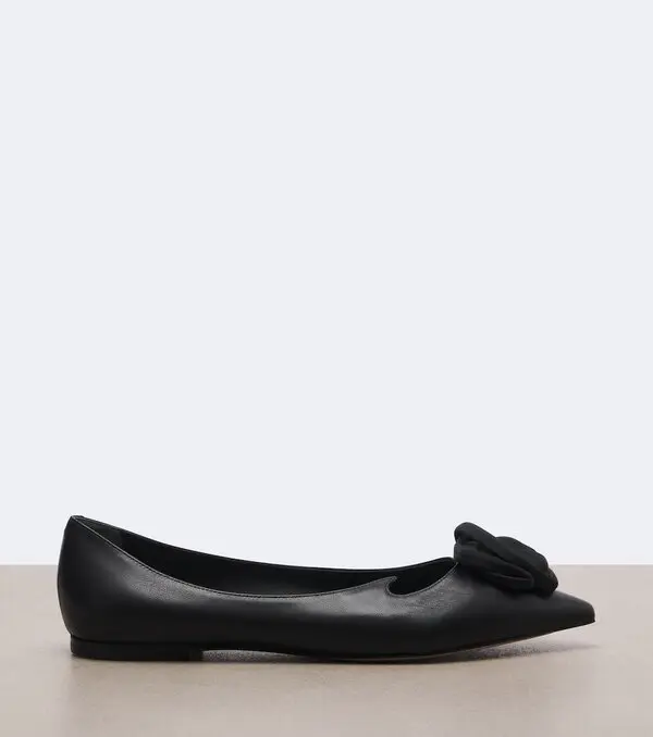ROGER VIVIER Pointed Toe Ballet Flats - Black