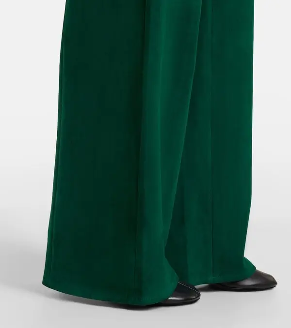 Stouls My Theo Suede Wide-leg Pants - Green