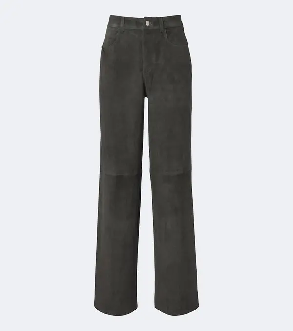 Stouls Mytheo Suede Wide-leg Pants - Green