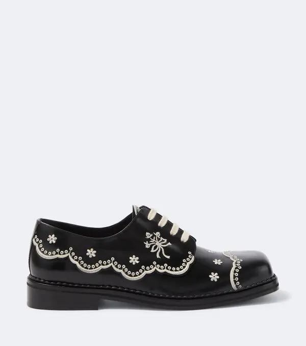 Simone Rocha Embroidered Leather Brogues