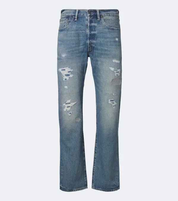 Ralph Lauren Distressed Straight Jeans - Blue