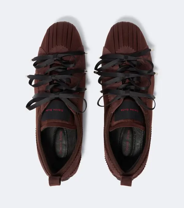 Simone Rocha Ballerina Grip Suede-trimmed Satin Sneakers