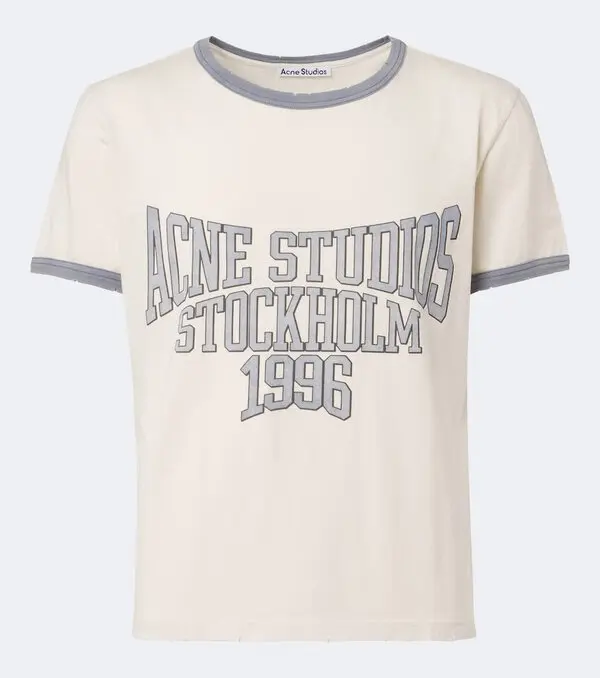 Acne Studios Printed Cotton Jersey T-shirt - White