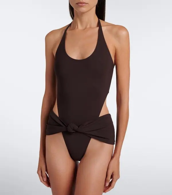 Alaïa Ala�a Draped Halterneck Swimsuit