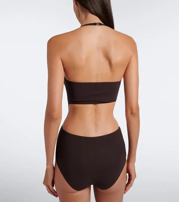 Alaïa Ala�a Draped Halterneck Swimsuit