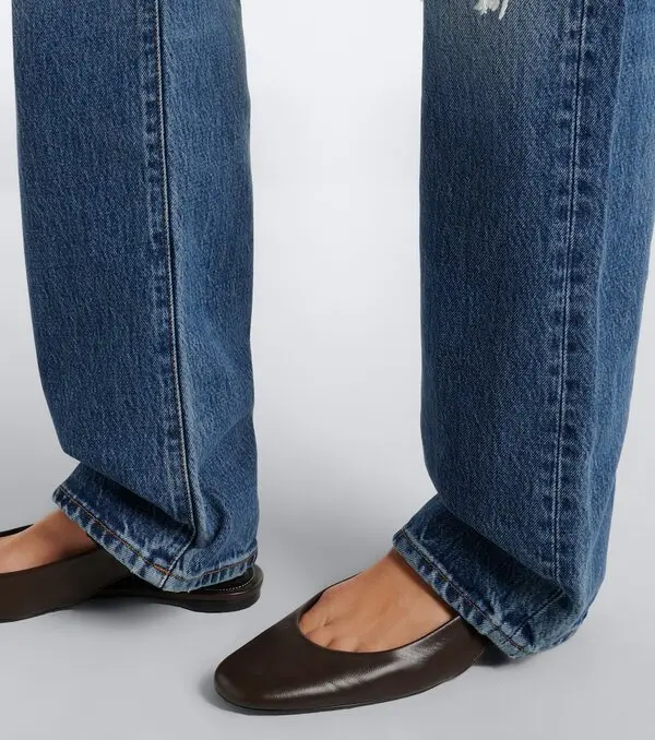 FRAME The Vertical Distressed Straight Jeans