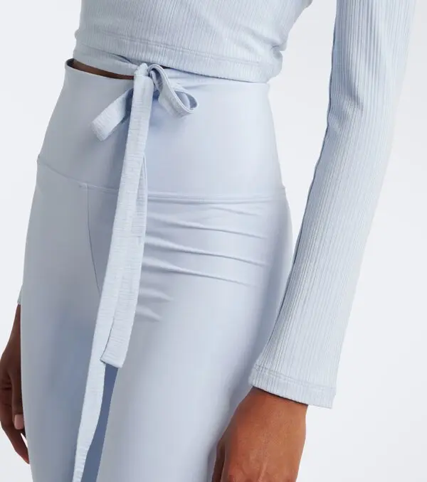 NORBA Ribbed-knit Wrap Top