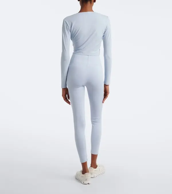 NORBA Ribbed-knit Wrap Top