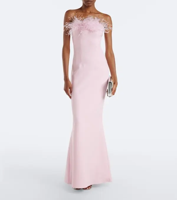 Safiyaa Feather-trimmed Gown