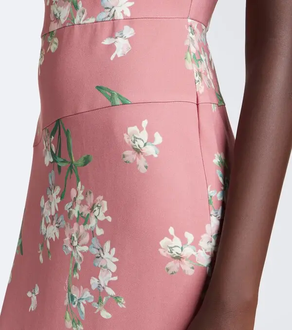 Erdem Floral Asymmetric Cady Midi Dress