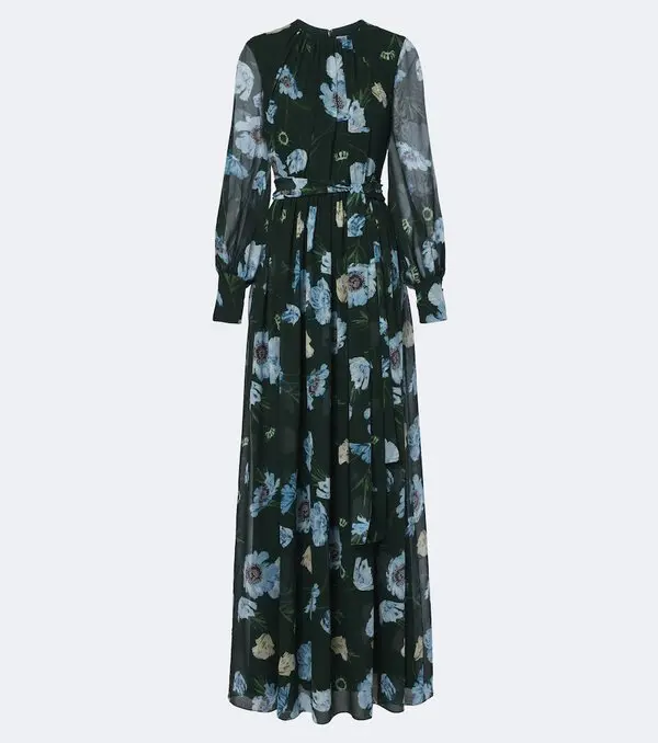 Erdem Floral Silk Voile Gown - Multicoloured