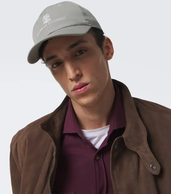 Brunello Cucinelli Logo Baseball Cap In Cotton - Green