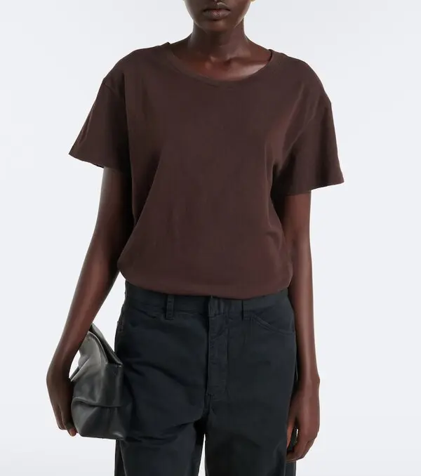 NILI LOTAN Brady Cotton Jersey T-shirt - Brown