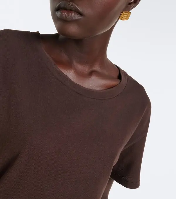 NILI LOTAN Brady Cotton Jersey T-shirt - Brown