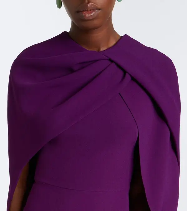 Safiyaa Oria Caped Midi Dress - Purple