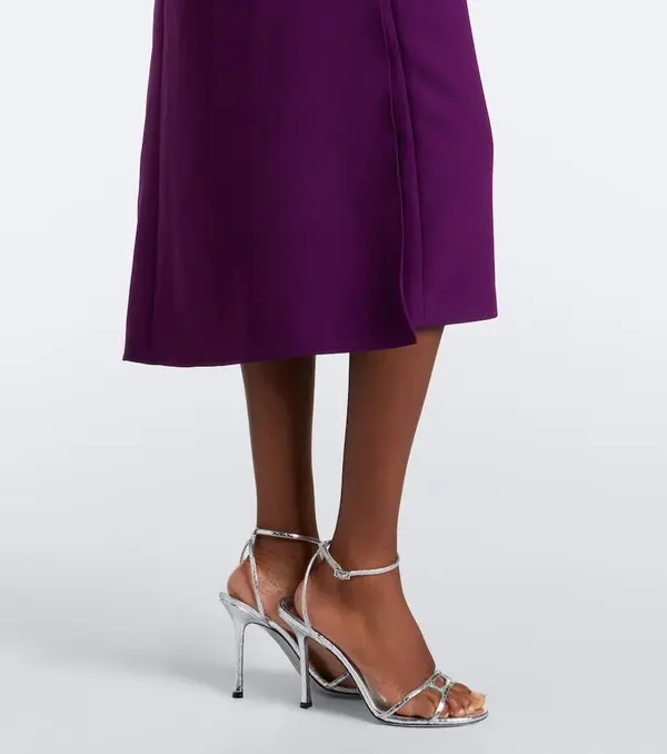 Safiyaa Oria Caped Midi Dress - Purple