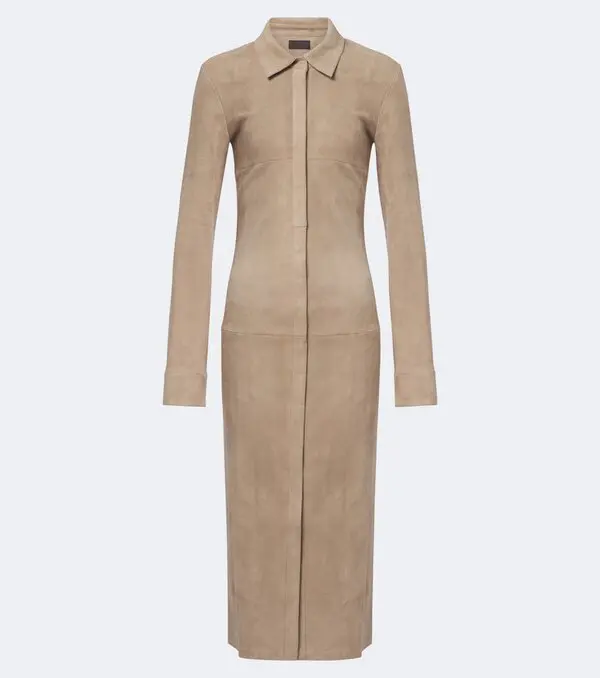 Stouls Becky Suede Shirt Dress - Beige