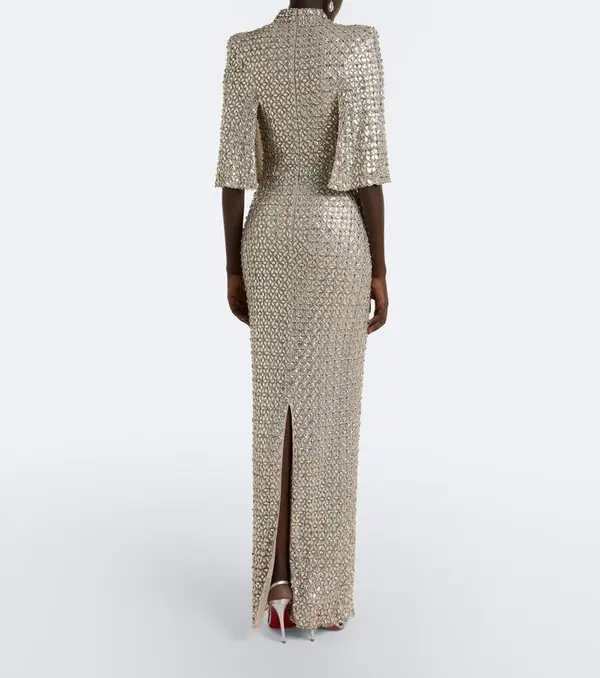 Jenny Packham Sedona Embellished Mesh Gown