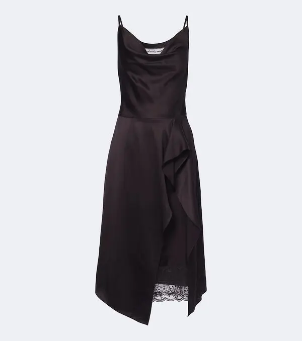 Acne Studios Lace-trimmed Satin Slip Dress - Brown