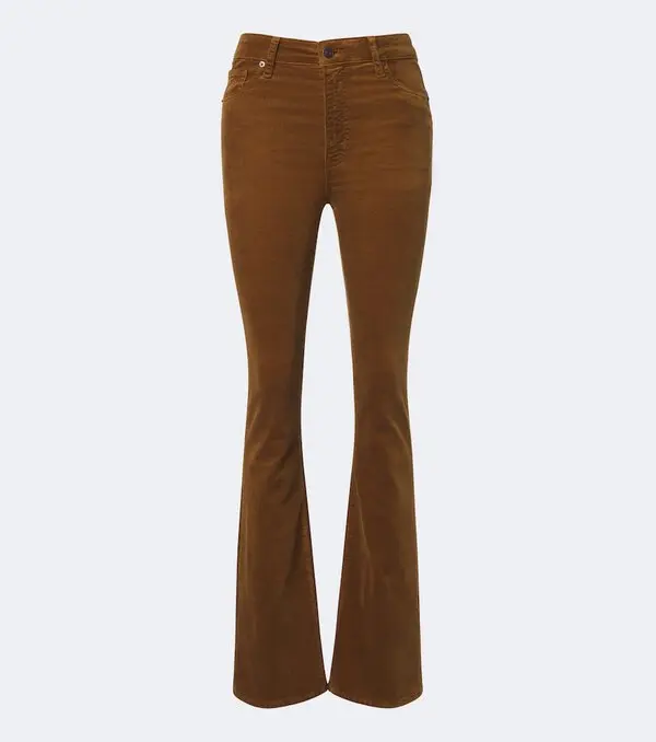FRAME Corduroy Bootcut Cotton-blend Pants - Brown