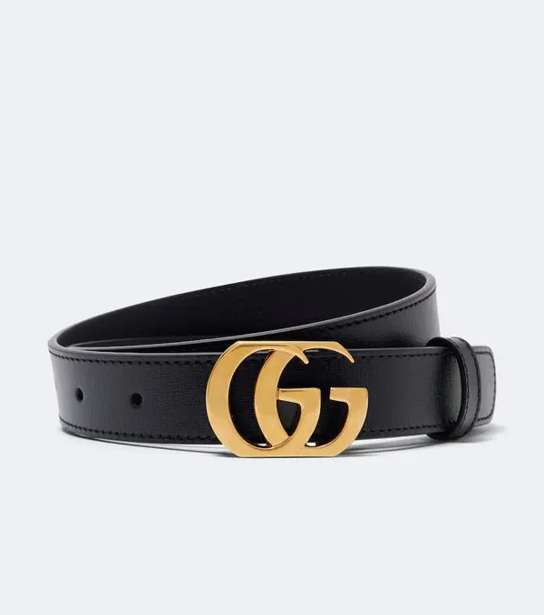 Gucci Gg Marmont Leather Belt - Black
