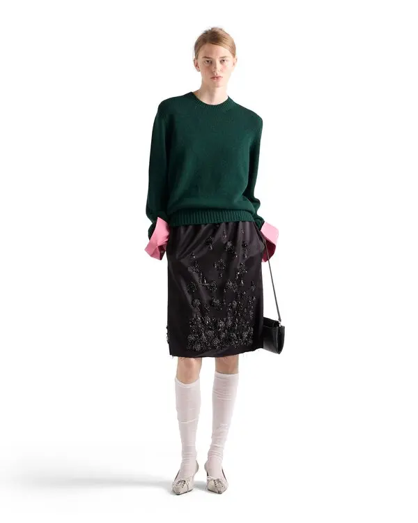 Prada Wool And Cashmere Crew-neck Sweater