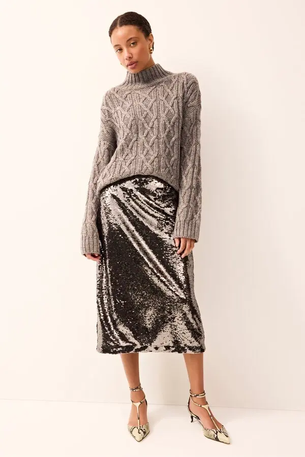 MARIE OLIVER Wray Sequined Pencil Skirt